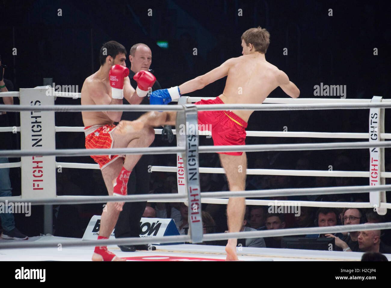 Kickbox fighter boxing in ring hi-res stock photography and images - Alamy