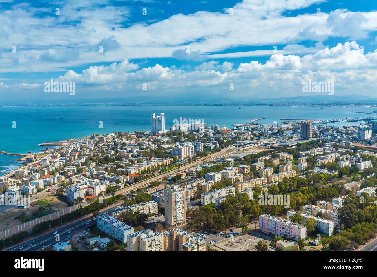 Aerial View of Haifa city, Israel Stock Photo - Alamy