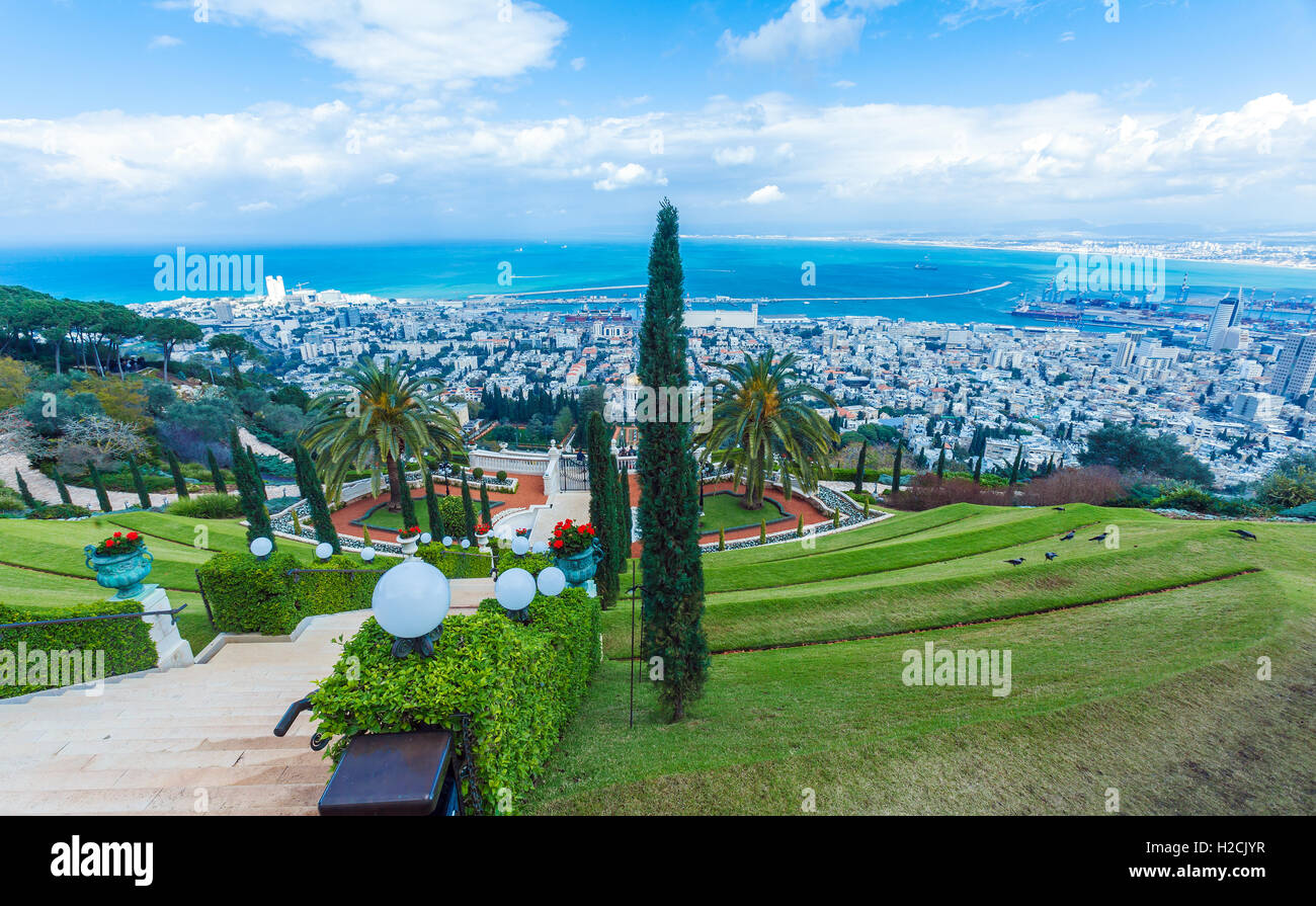 Aerial View of Haifa from Bahai Garden, Israel Stock Photo - Alamy