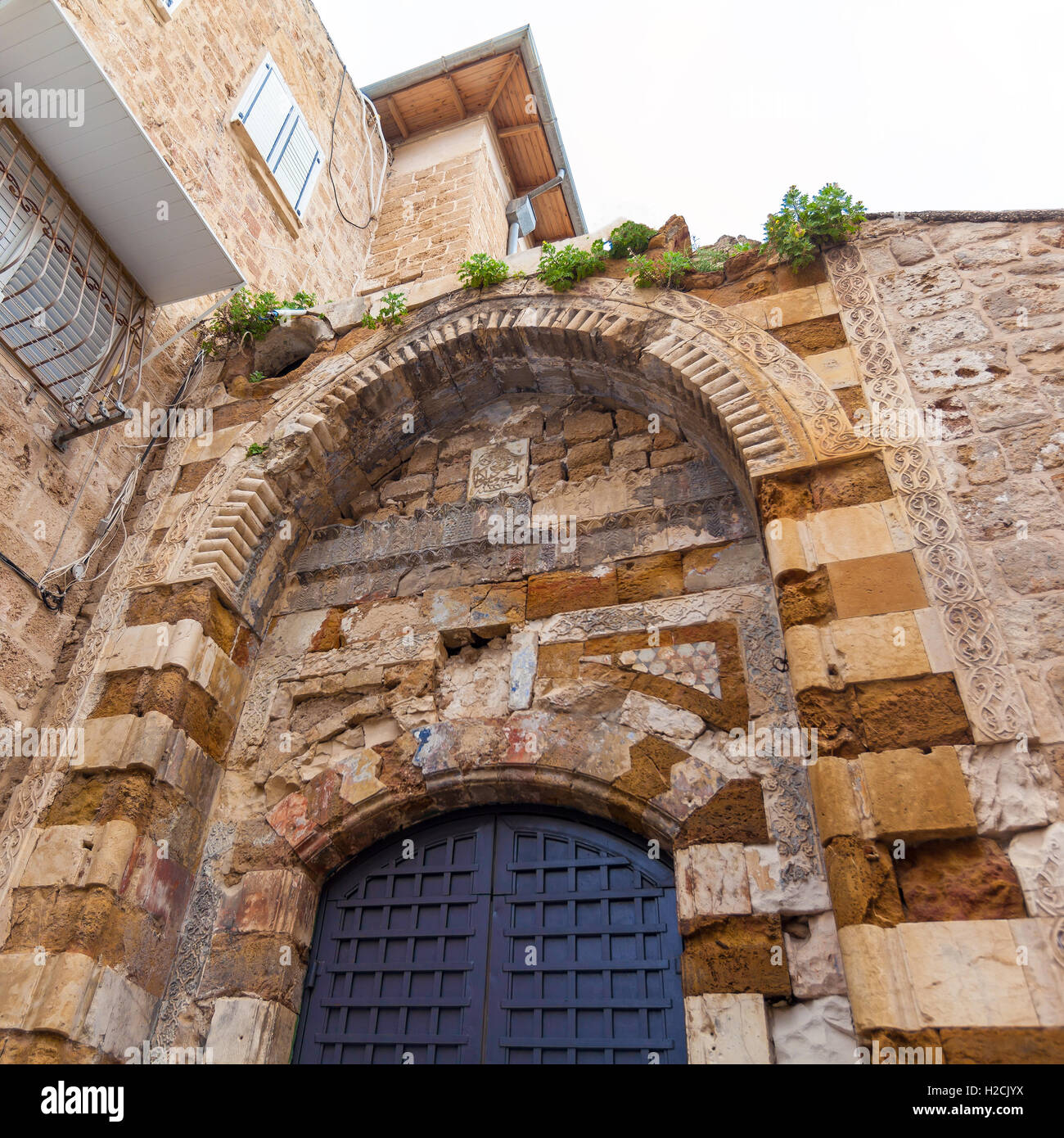 Arche of Ancient Mosque with Muslim Ornament, Acre, Israel Stock Photo ...