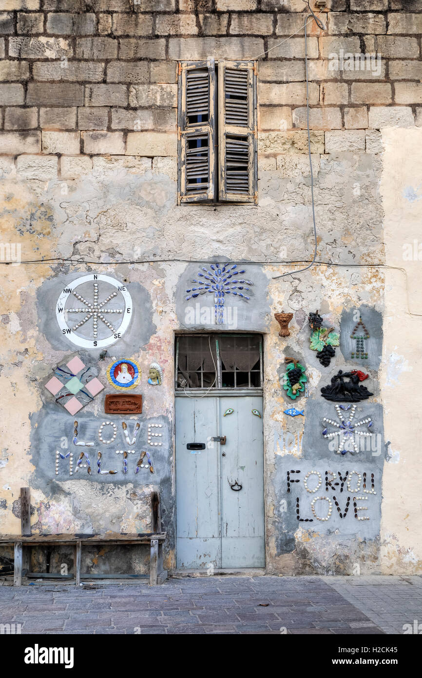 colourful wall decoration in Marsaxlokk, Malta Stock Photo - Alamy