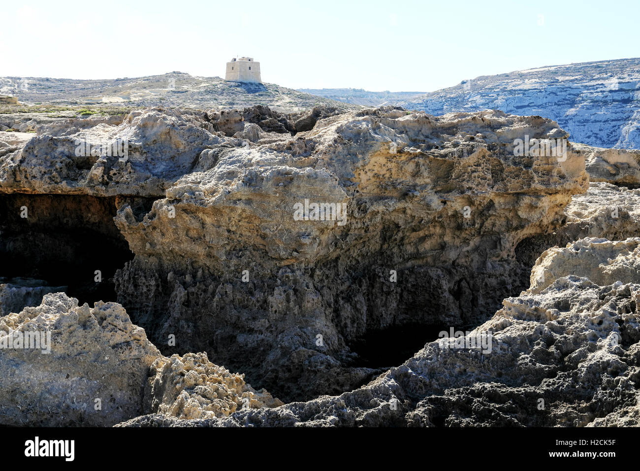 Dwejra Tower, Gozo, Malta Stock Photo - Alamy