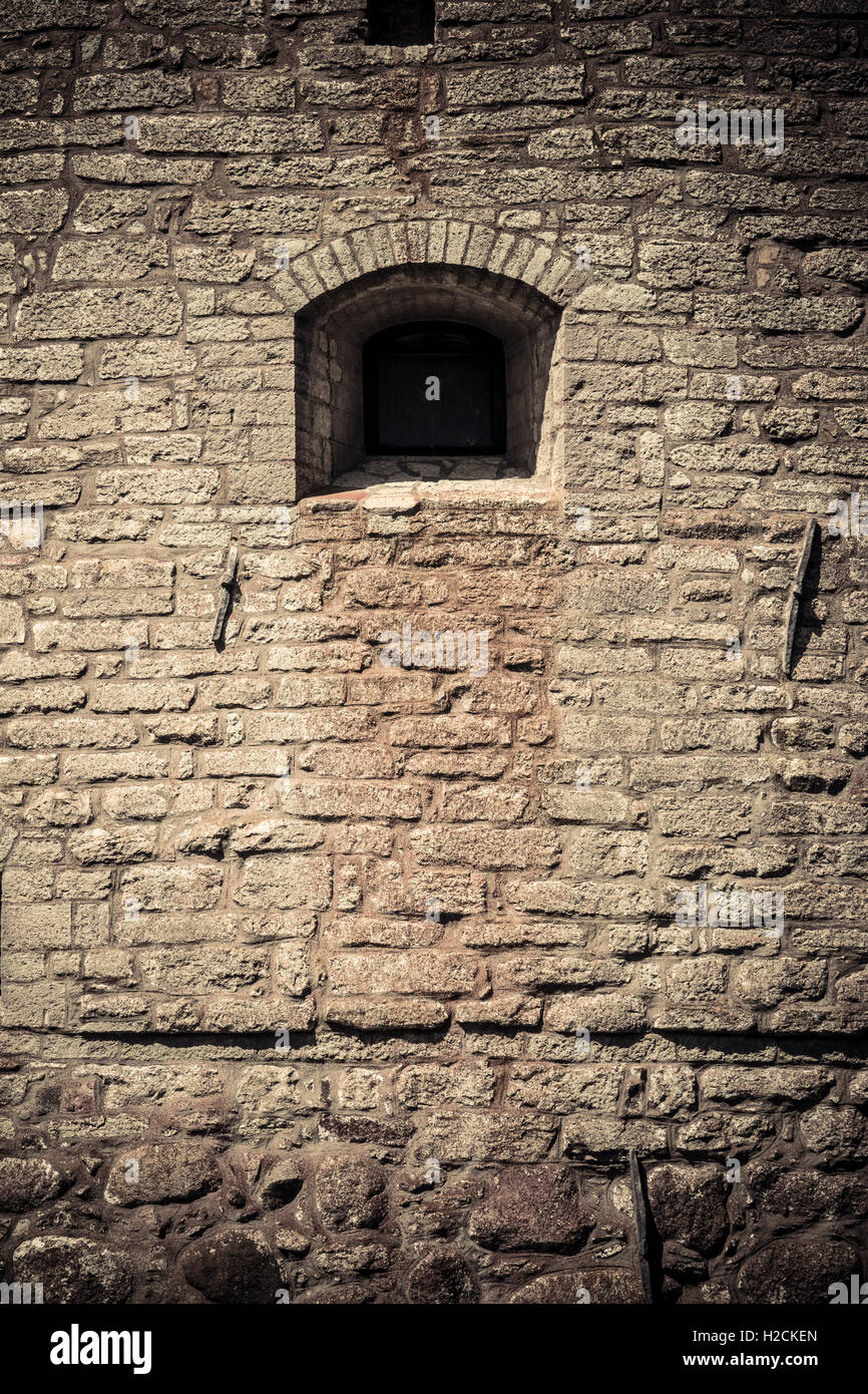 Castle wall and window. Architectural detail. Vadstena castle a ...