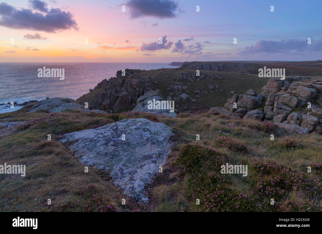 Sunset at Gwennap Head in Cornwall Stock Photo - Alamy