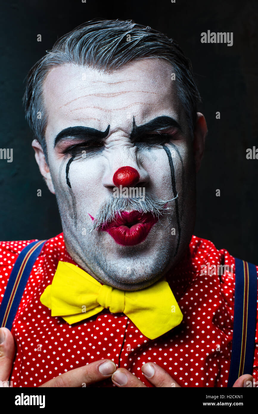 Terrible crazy clown and Halloween theme Stock Photo - Alamy