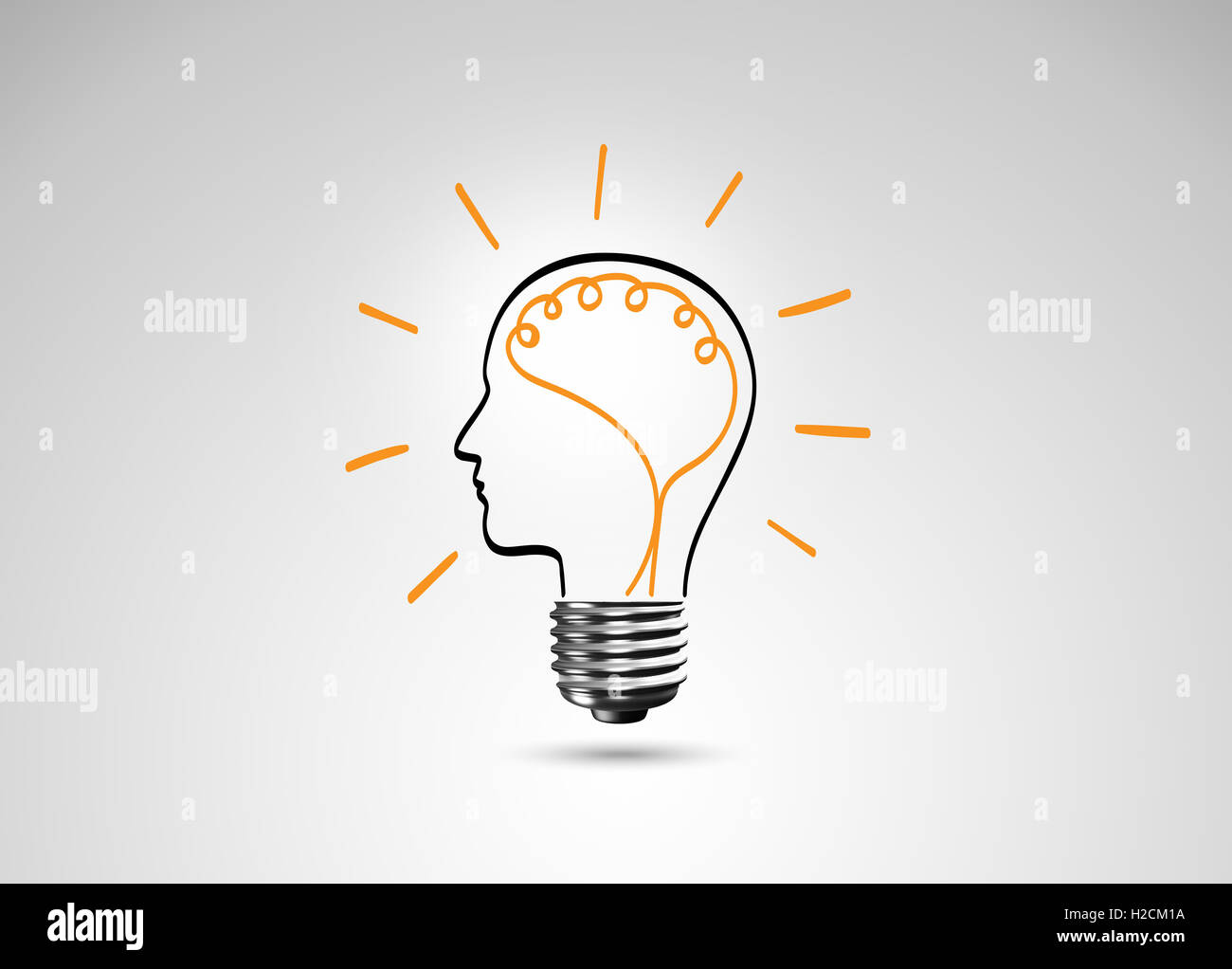 glowing light bulb, idea and creativity Stock Photo - Alamy