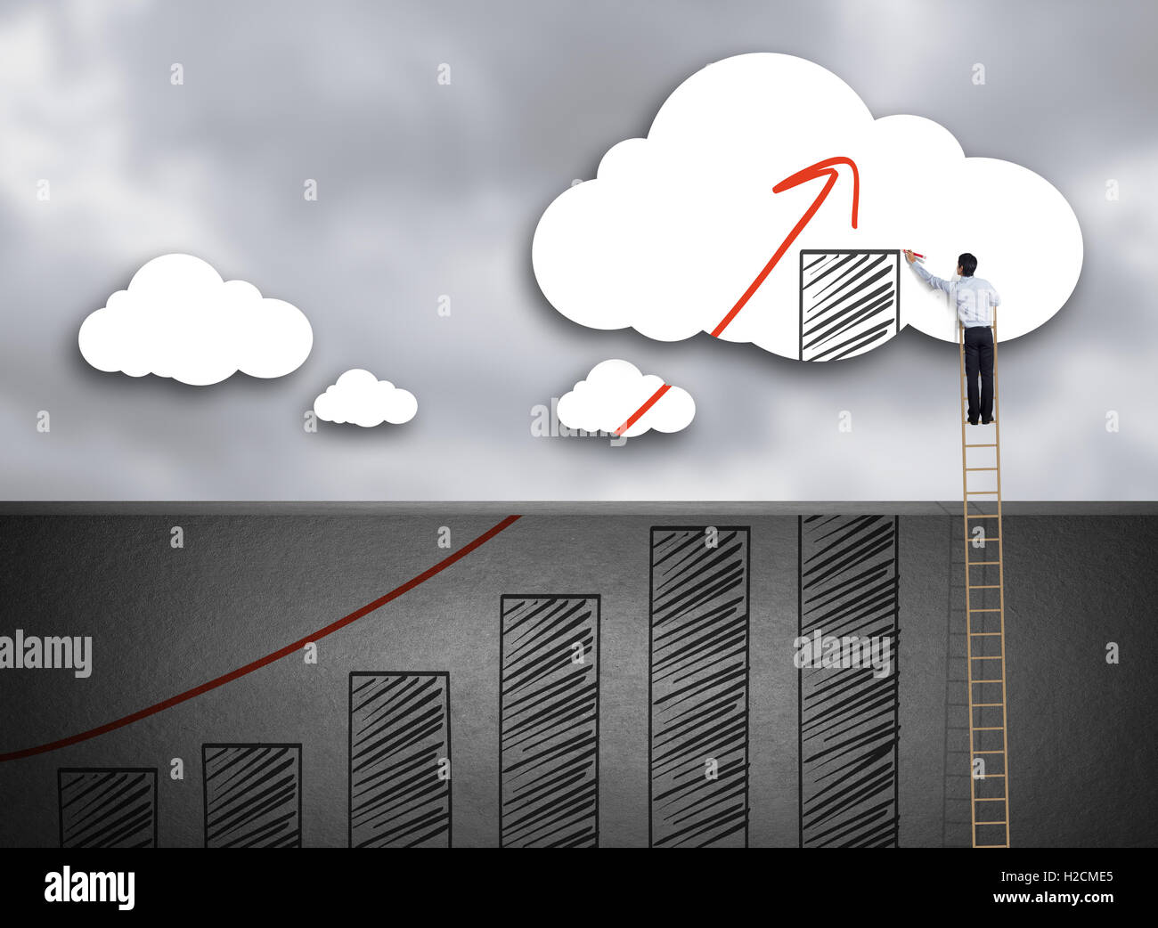 business rising graph, successful Stock Photo - Alamy