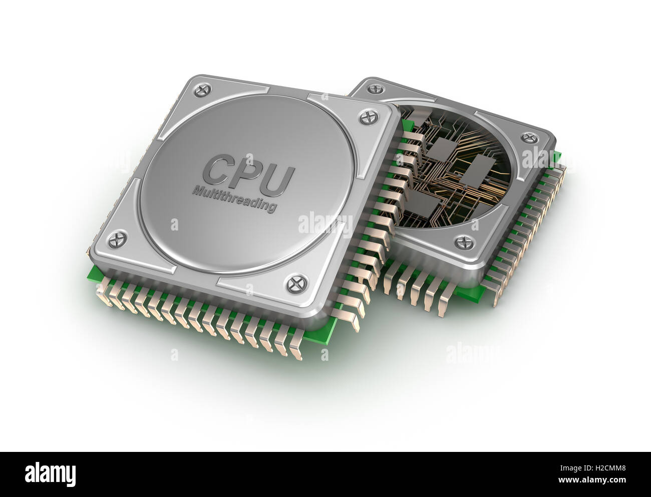 Central computer processors CPU isolated on white background . 3D ...