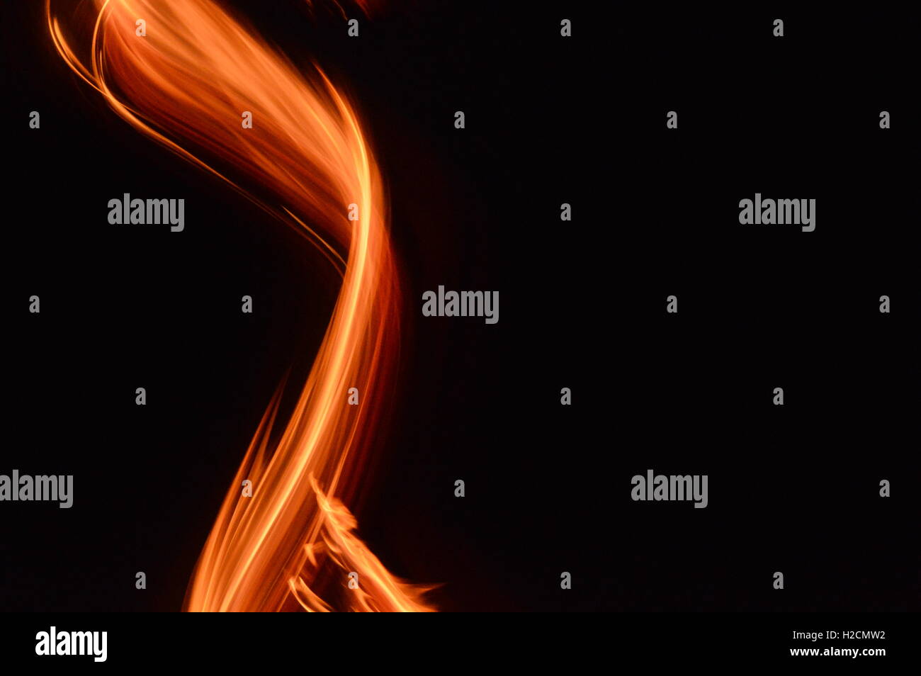 Swirl of Flame from Campfire Stock Photo - Alamy
