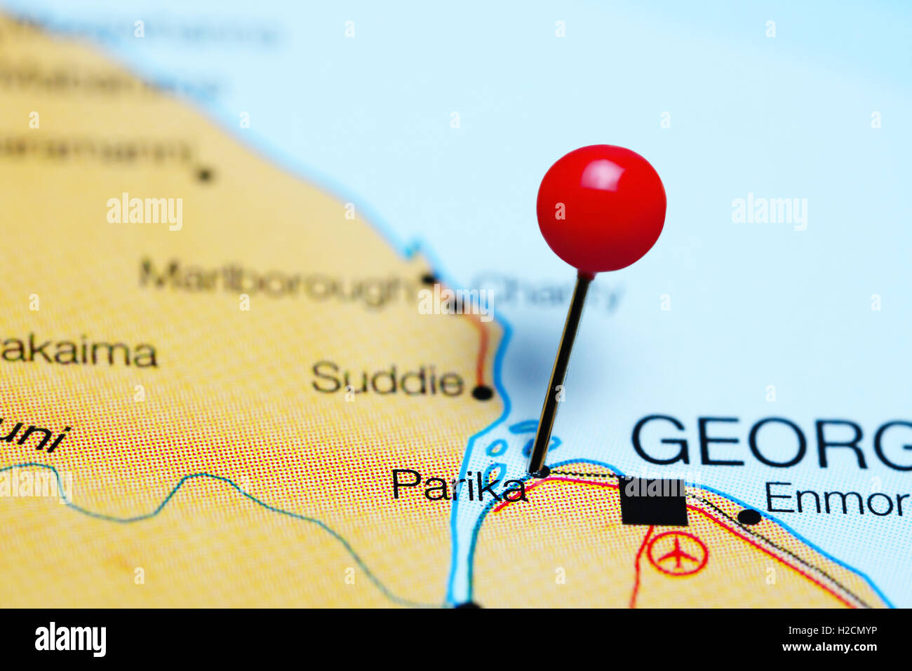 Parika pinned on a map of Guyana Stock Photo - Alamy