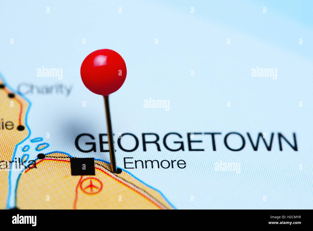 Enmore pinned on a map of Guyana Stock Photo - Alamy
