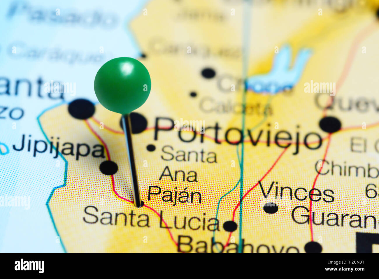 Pajan pinned on a map of Ecuador Stock Photo - Alamy