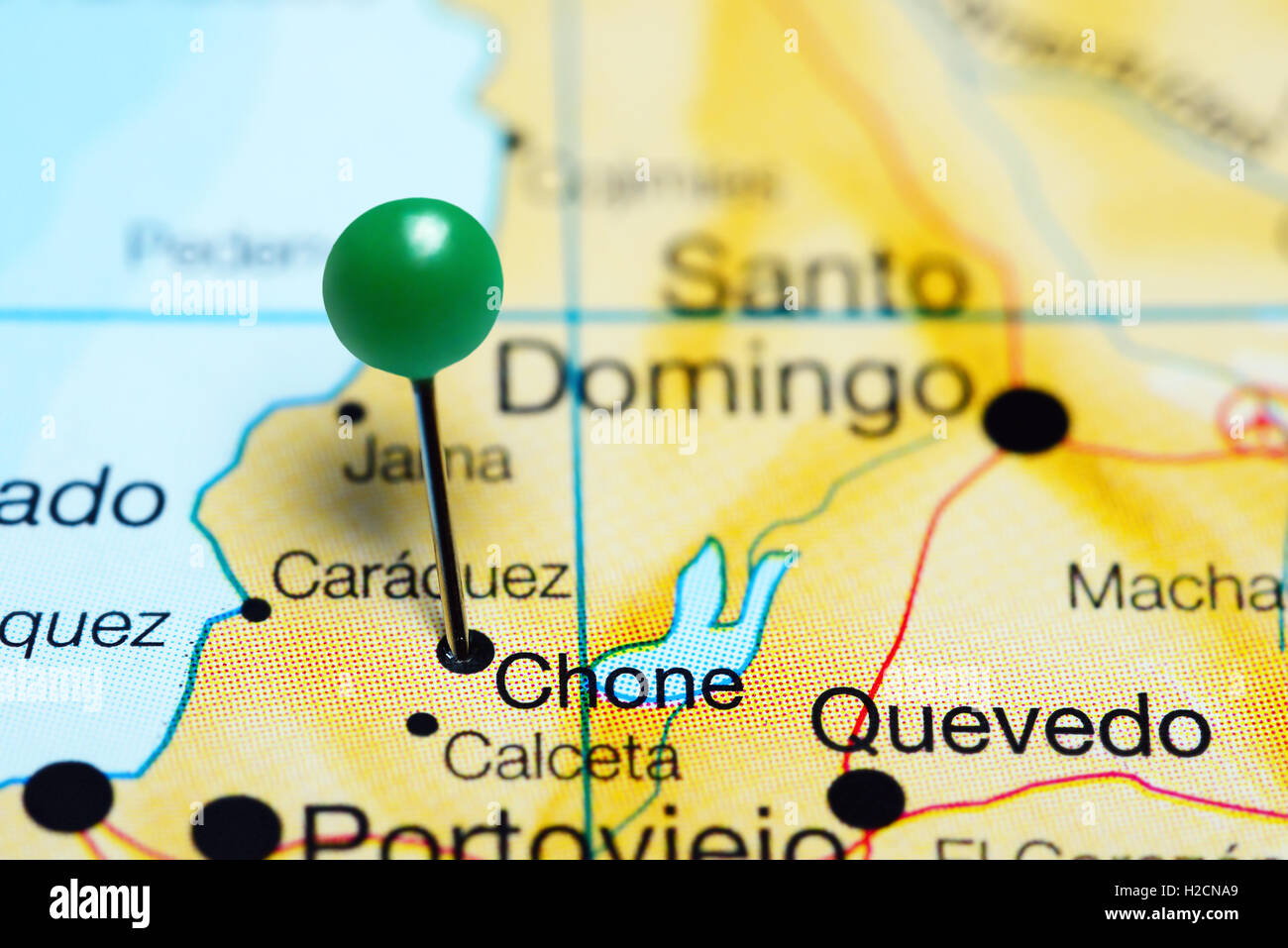 Chone pinned on a map of Ecuador Stock Photo - Alamy