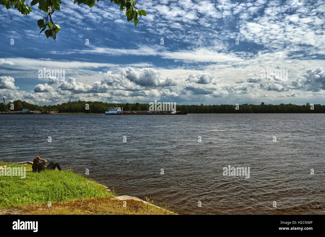 Windy summer day on the waterfront Stock Photo - Alamy