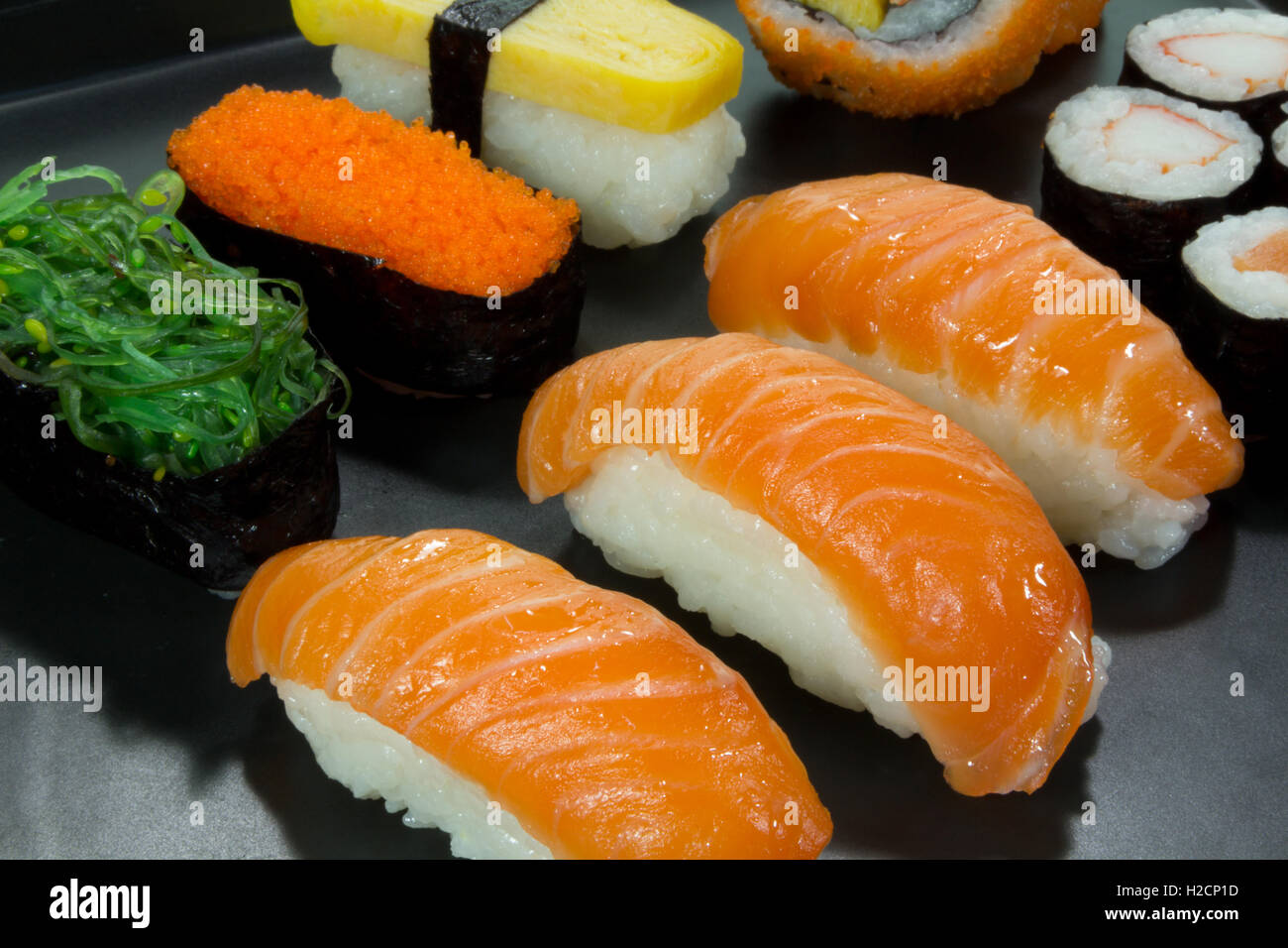 The composition of nigiri sushi Stock Photo - Alamy