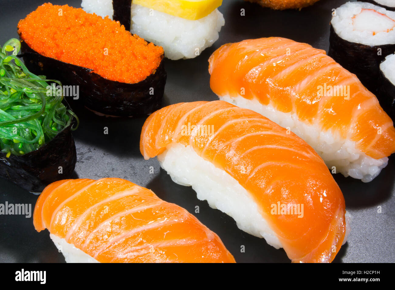 The composition of nigiri sushi Stock Photo - Alamy
