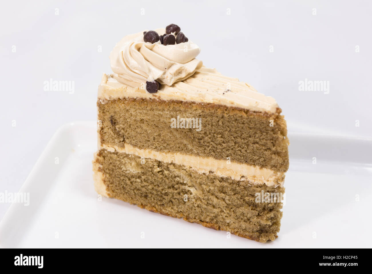 coffee cake on white plate Stock Photo - Alamy