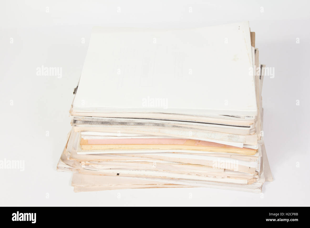 old paper document isolated on white background Stock Photo - Alamy