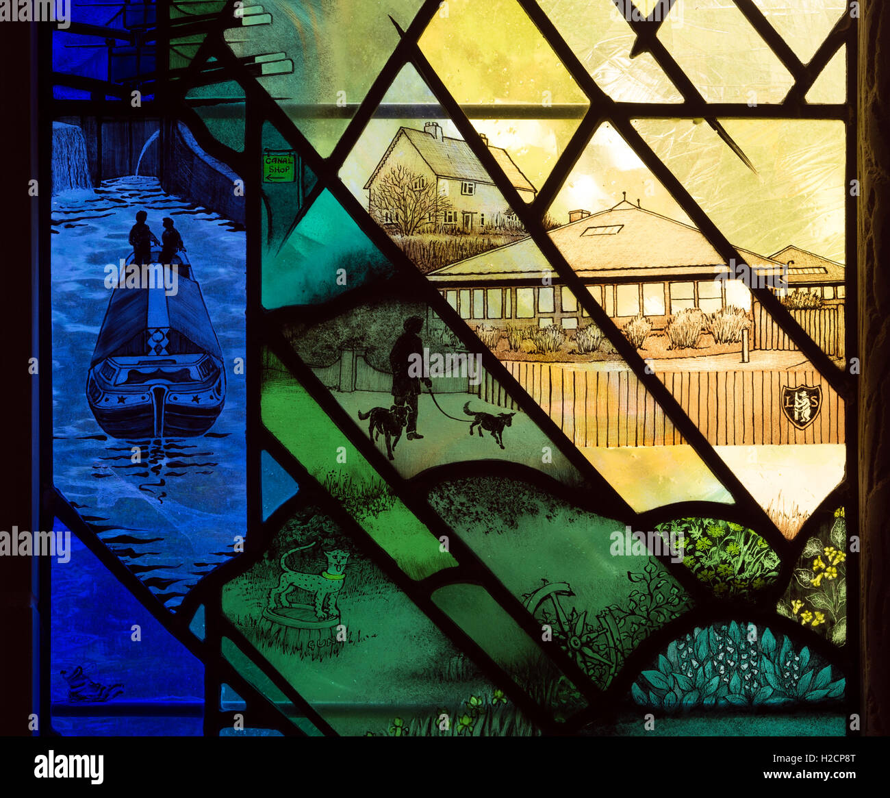 The Window of Hope stained glass detail, St. Mary`s Church, Lapworth ...