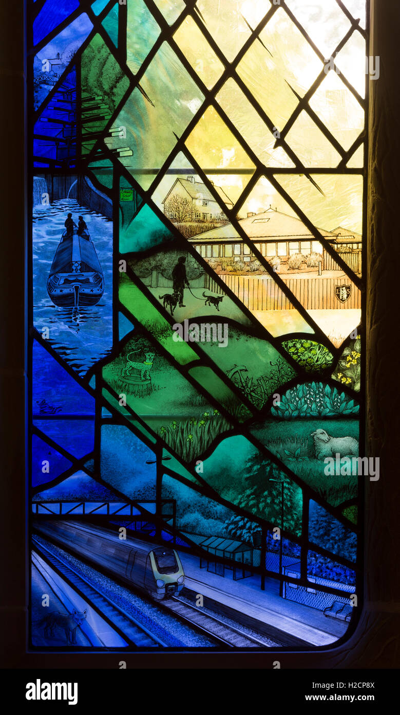 The Window of Hope stained glass detail, St. Mary`s Church, Lapworth ...