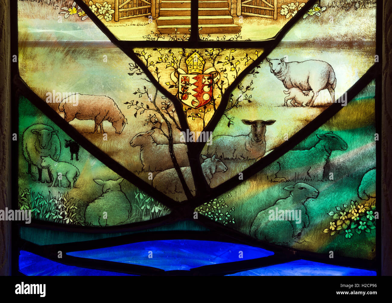 The Window of Hope stained glass detail, St. Mary`s Church, Lapworth ...