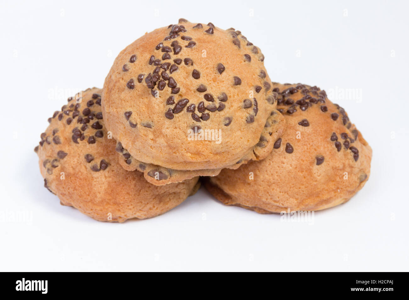 coffee buns with chocolate chip bakery Stock Photo - Alamy