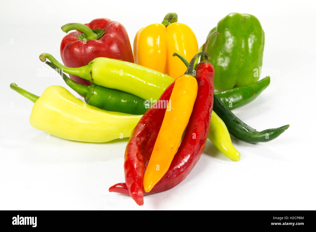 the color of chili on white background Stock Photo - Alamy
