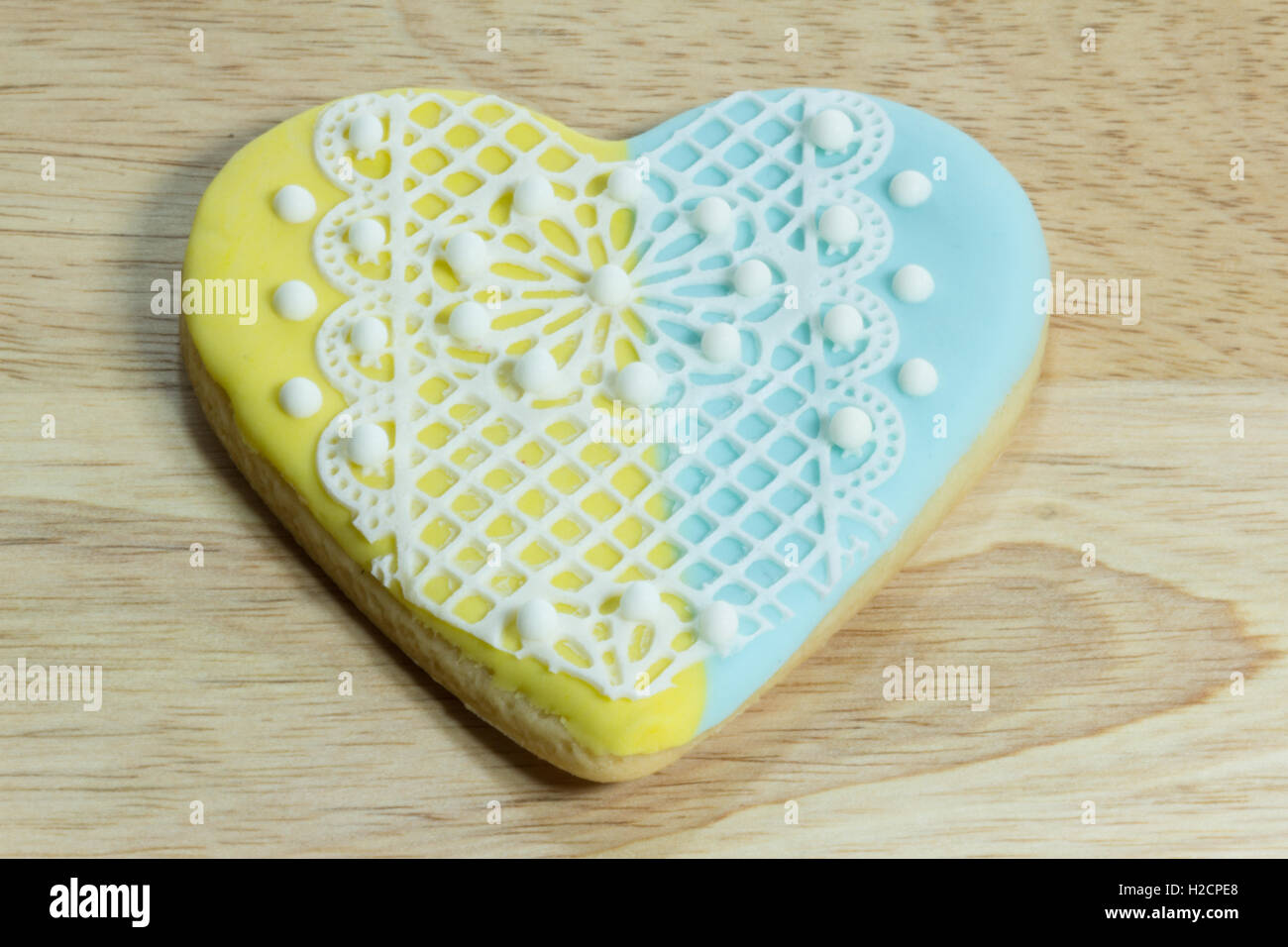 Fancy lovely heart cookies with royal icing Stock Photo - Alamy