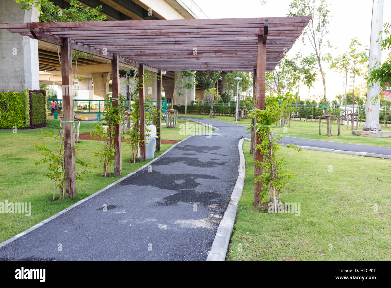 walk lane and roof in park Stock Photo - Alamy
