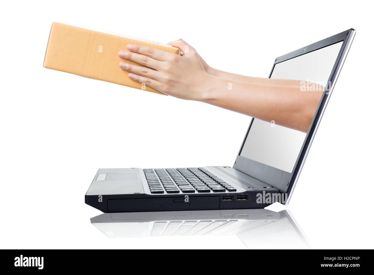 hand send item, online marketing concept Stock Photo - Alamy
