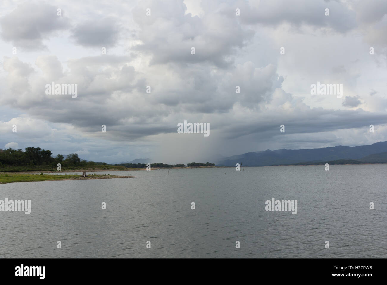 Landscape of river and forest at srinakarin dam thailand Stock Photo ...