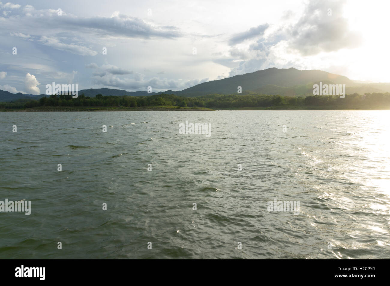 Landscape of river and forest at srinakarin dam thailand Stock Photo ...