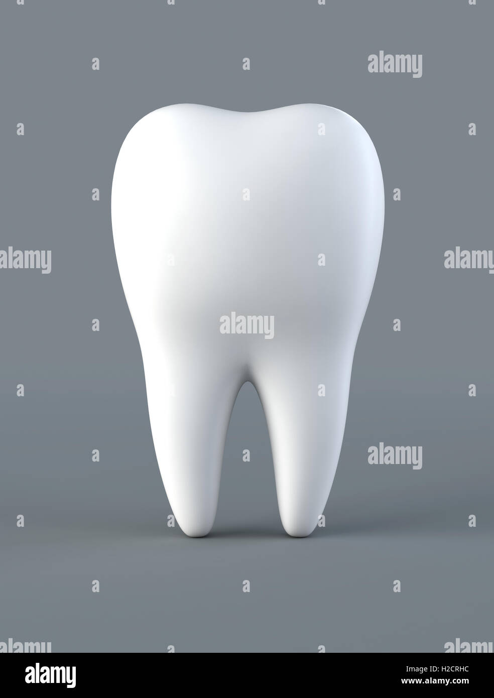 3D illustration of tooth on gray background, dental concept Stock Photo ...