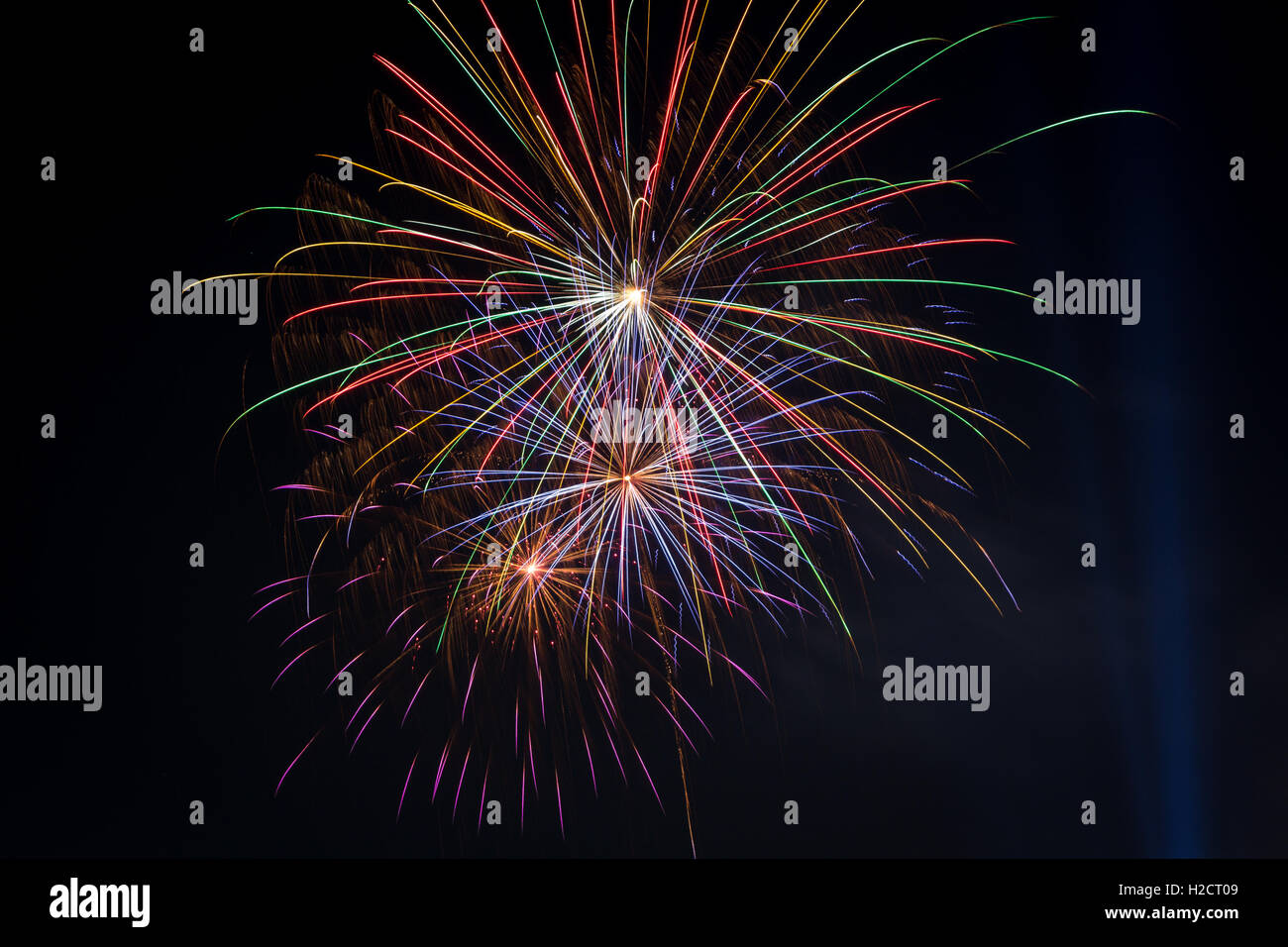 colorful fireworks in the night Stock Photo - Alamy