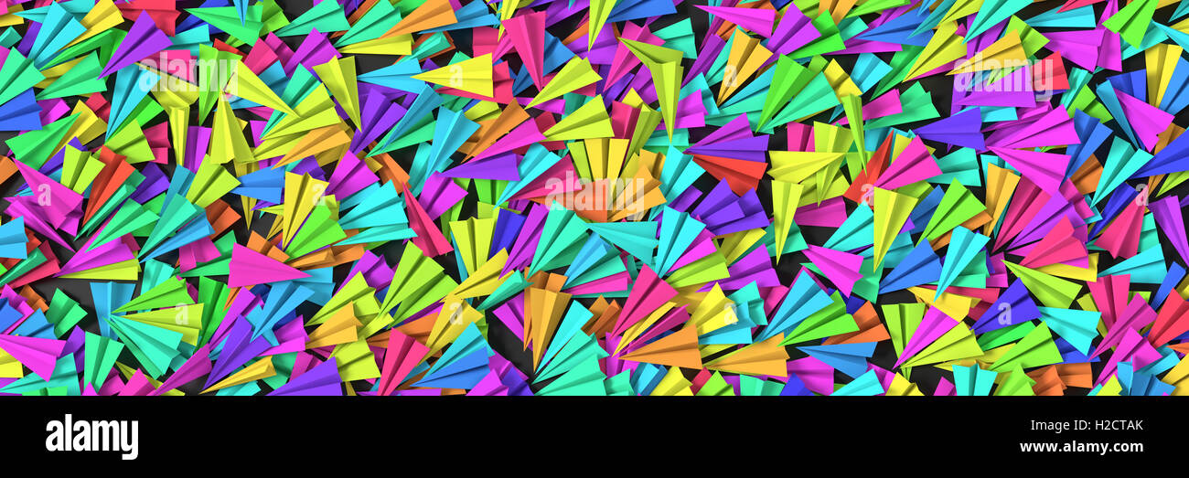 Infinite paper planes three dimensional rendering, original ...