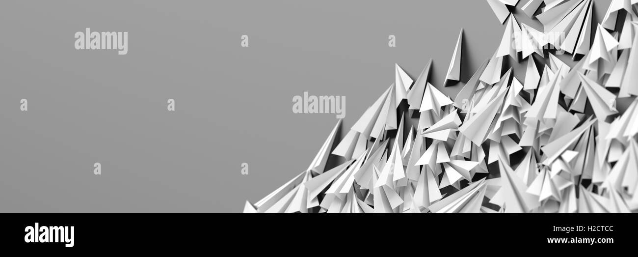 Infinite paper planes three dimensional rendering, original ...