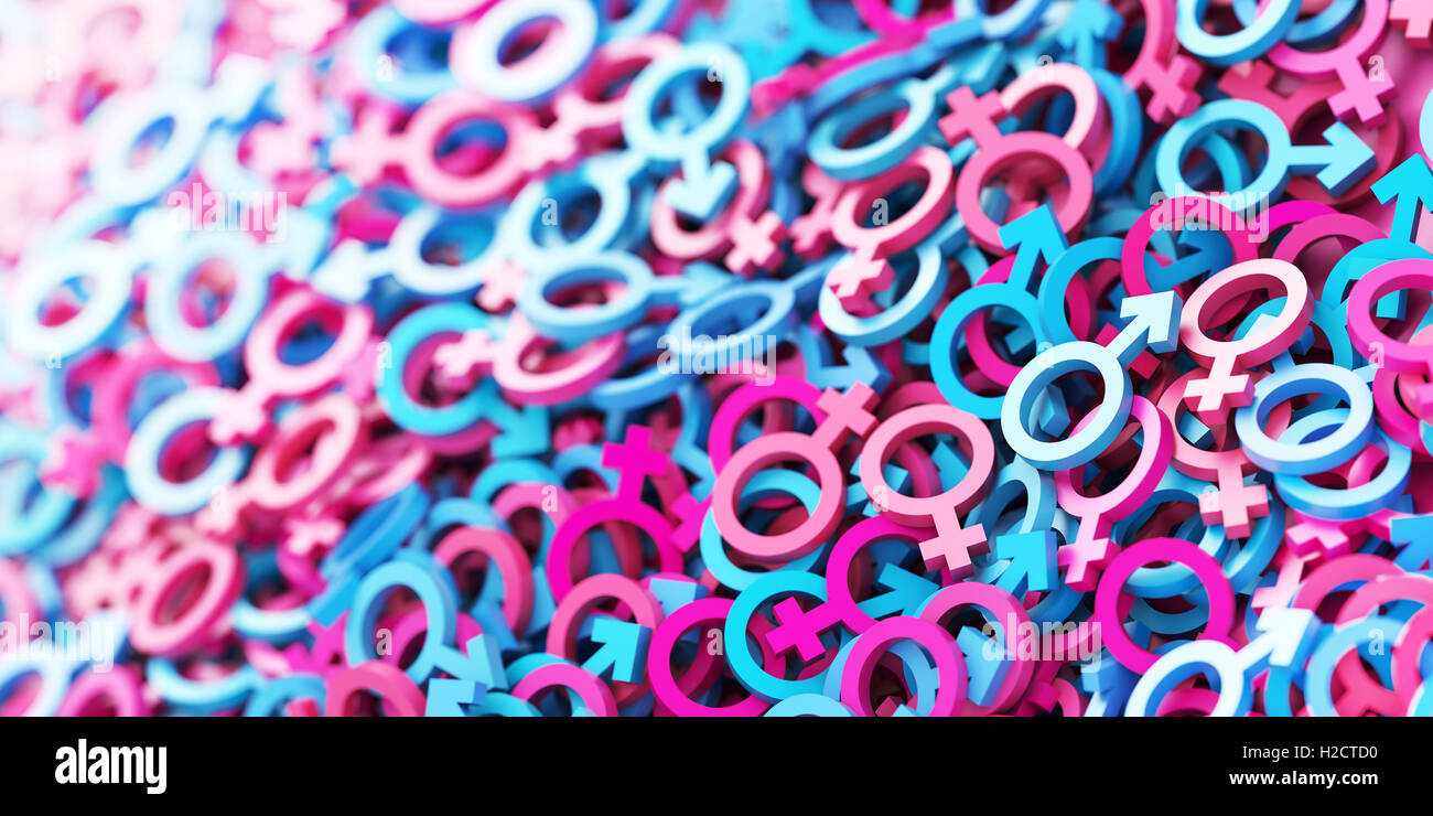 Male and female infinite signs, 3d rendering with nice reflection ...