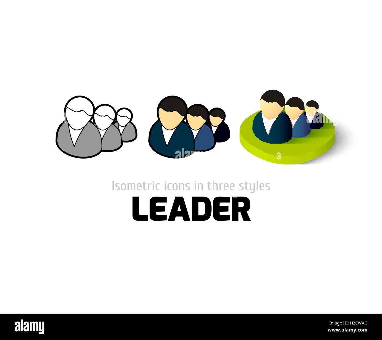 Leader icon in different style Stock Vector Image & Art - Alamy