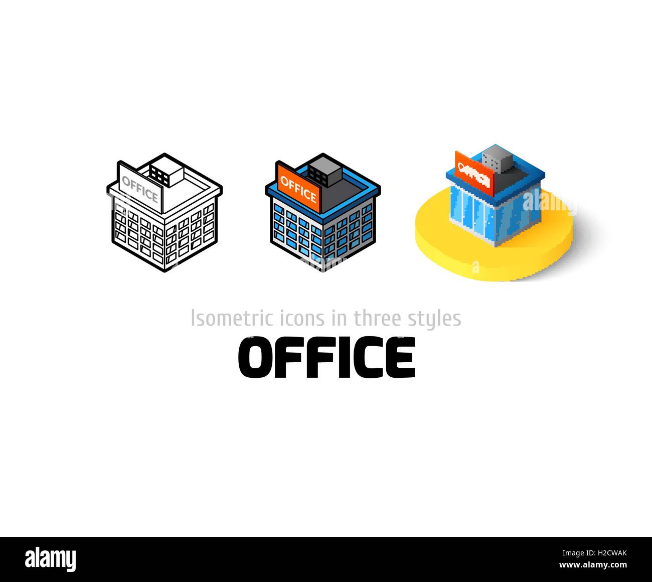 Office icon in different style Stock Vector Image & Art - Alamy