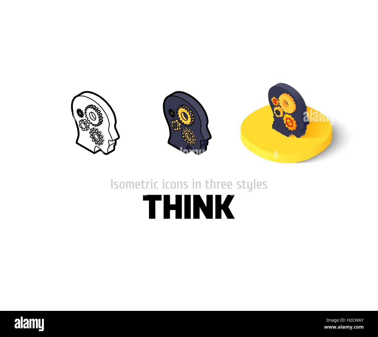 Think icon in different style Stock Vector Image & Art - Alamy