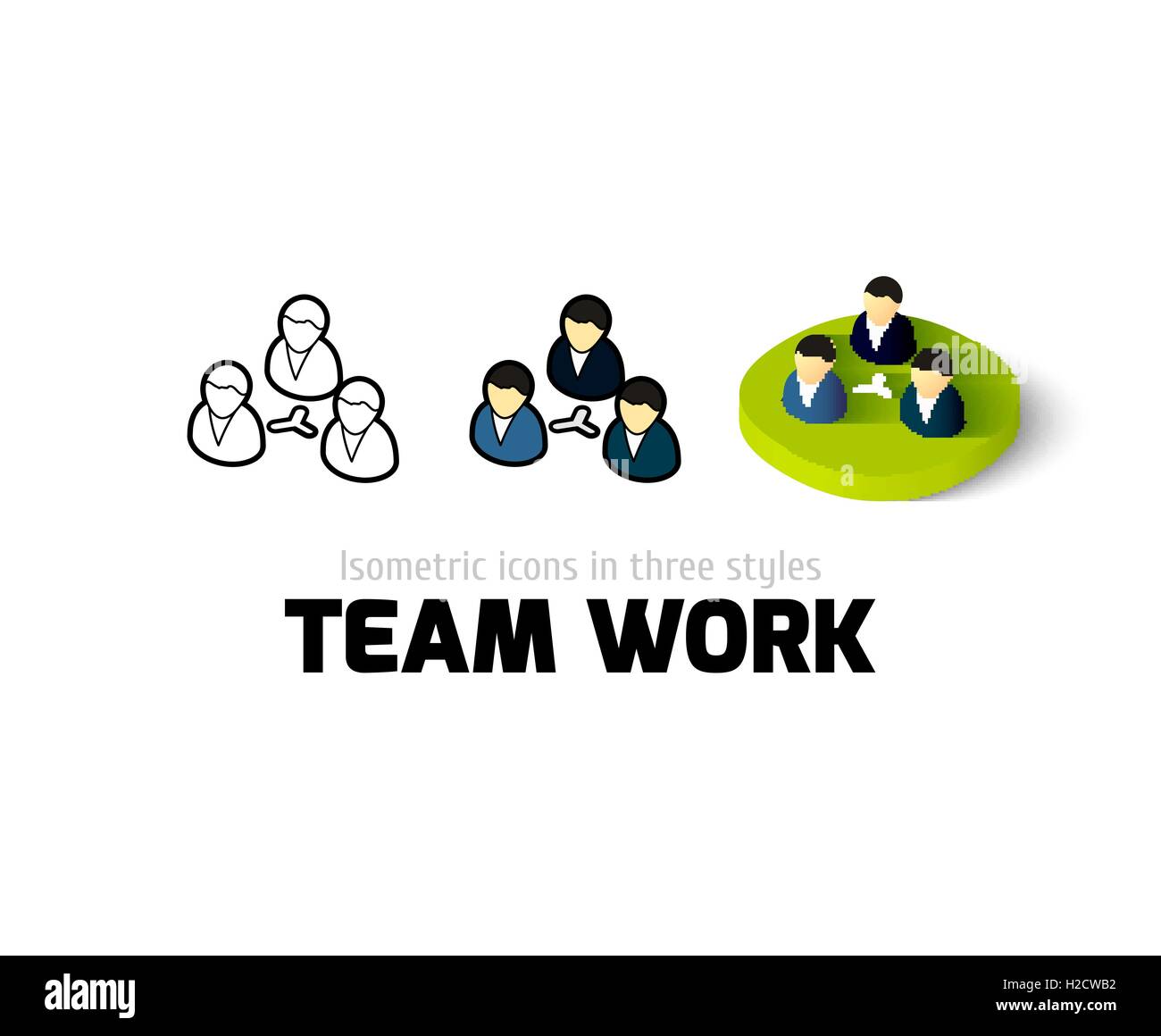 Team work icon in different style Stock Vector Image & Art - Alamy