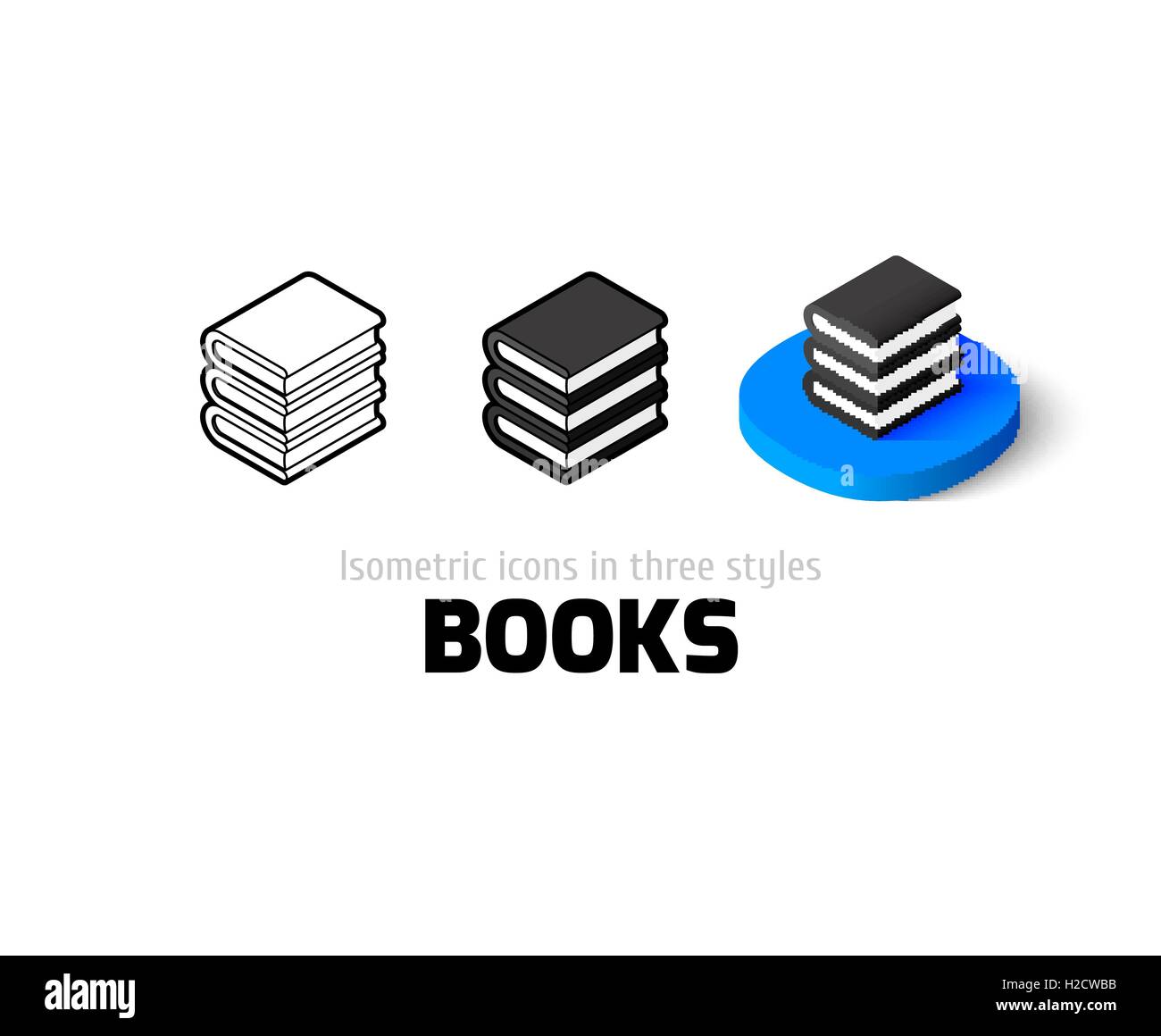 Books icon in thin Stock Vector Images - Alamy