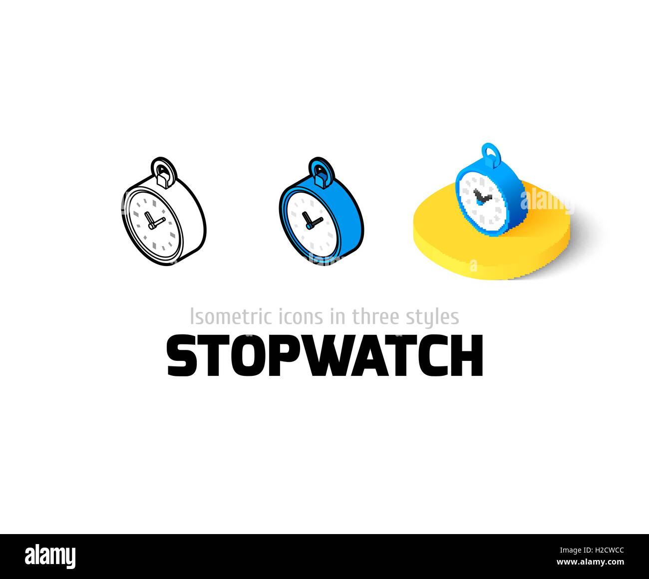 Stopwatch icon in different Stock Vector Images - Alamy