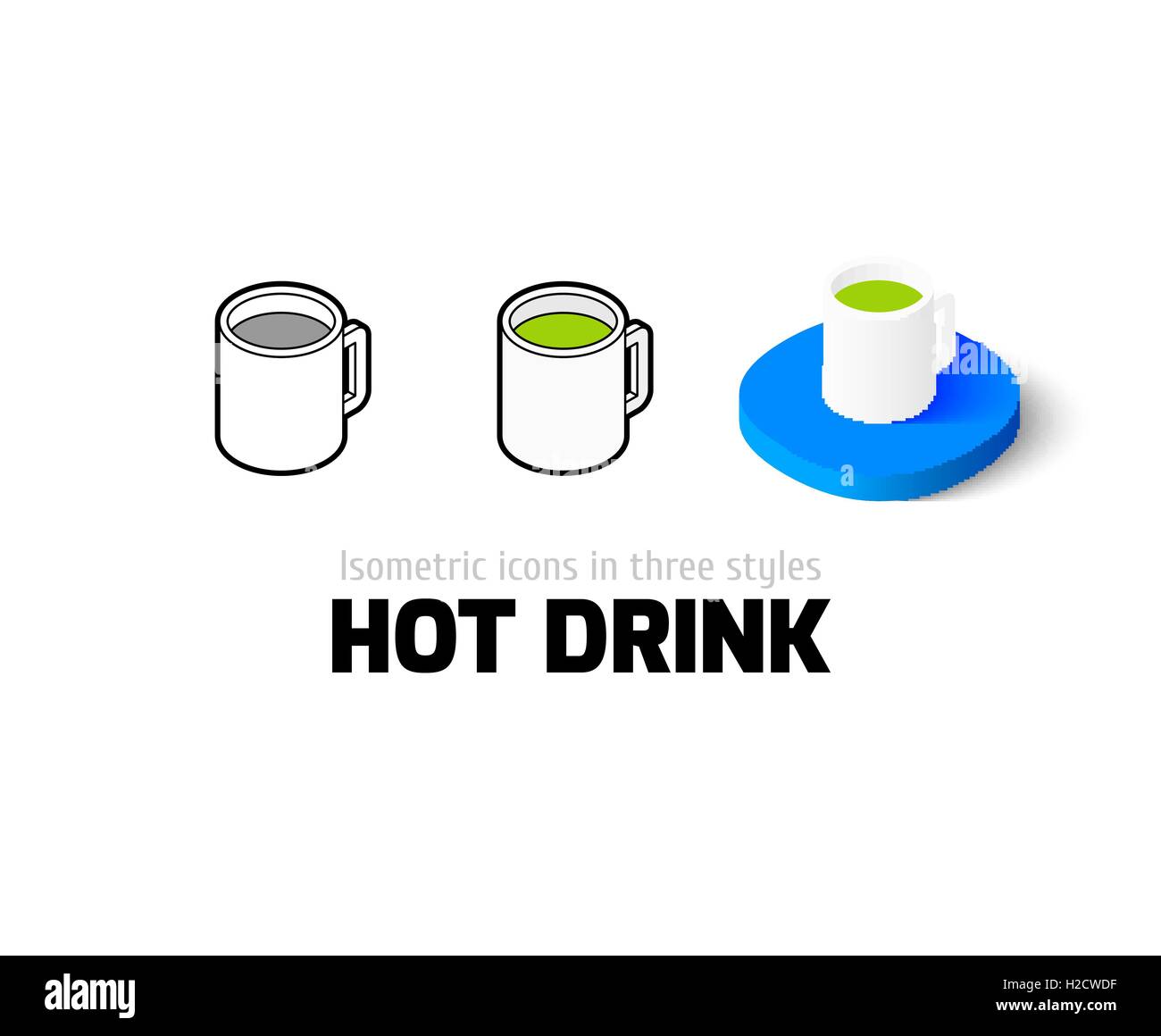 Hot drink isometric icon Cut Out Stock Images & Pictures - Alamy