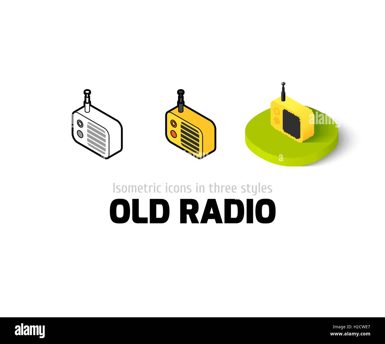 Old radio 3d icon Stock Vector Images - Alamy