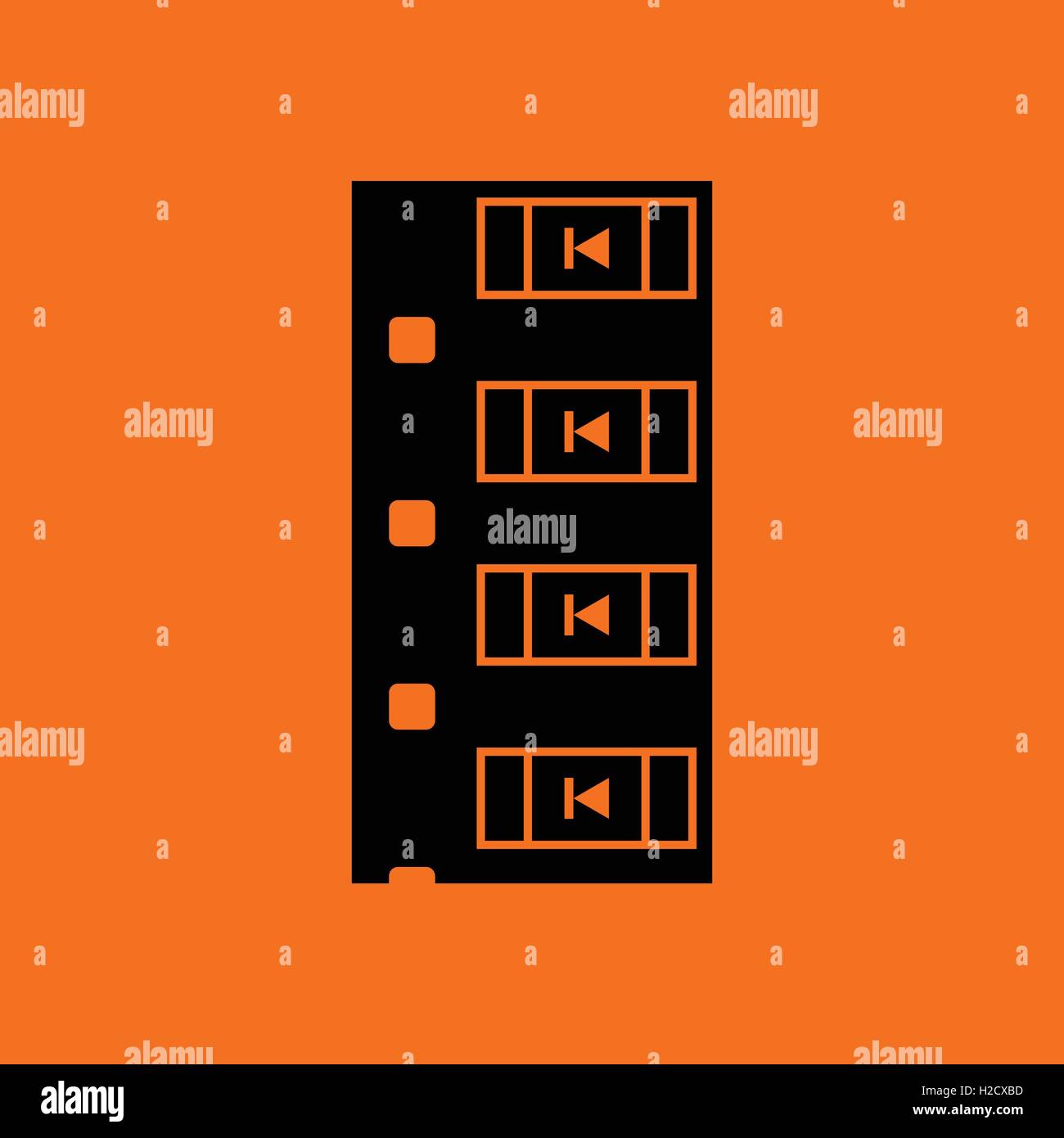 Diode smd component tape icon. Orange background with black. Vector ...