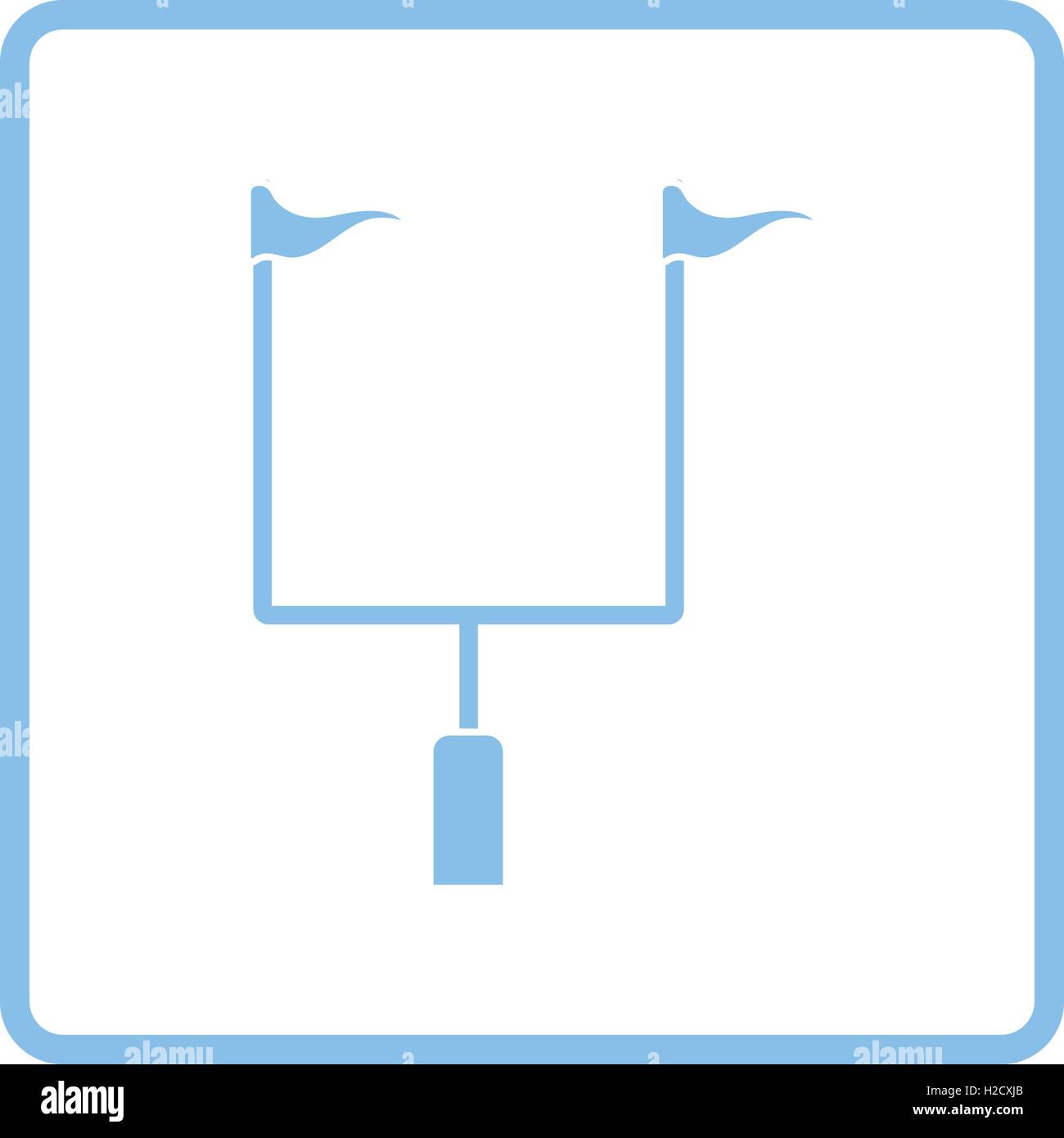 American football goal post icon. Blue frame design. Vector ...