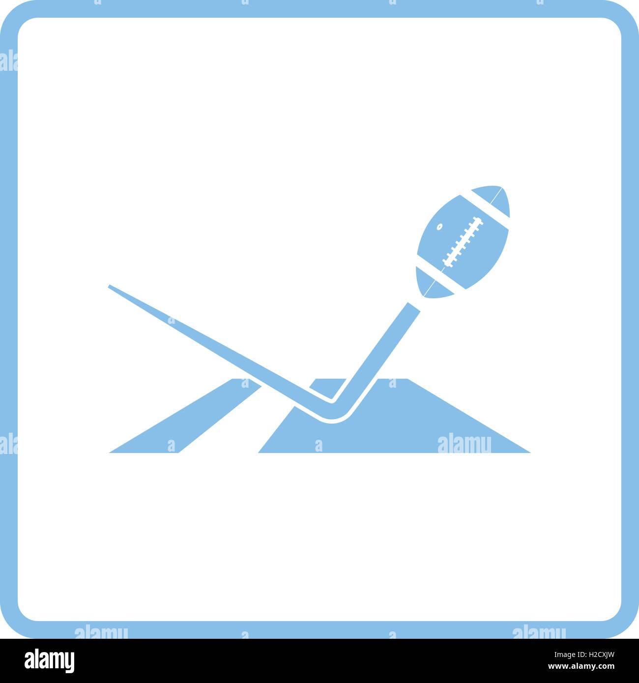 American football touchdown icon. Blue frame design. Vector ...