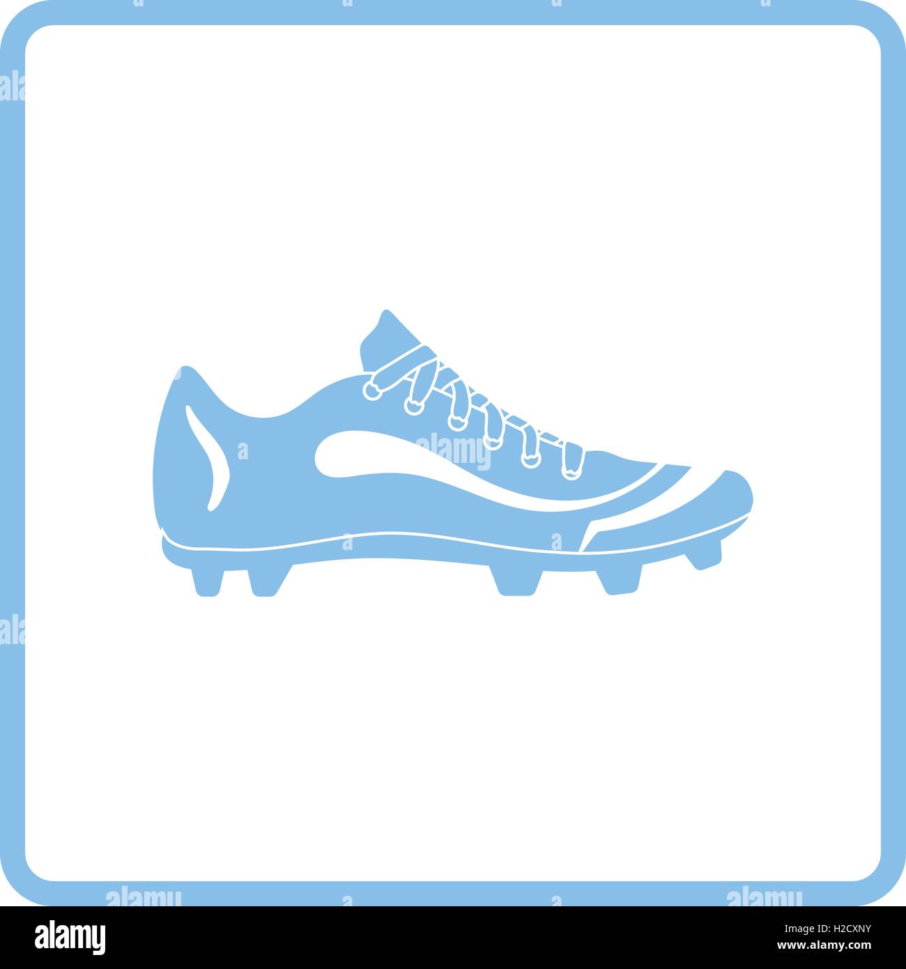 American football boot icon. Blue frame design. Vector illustration ...