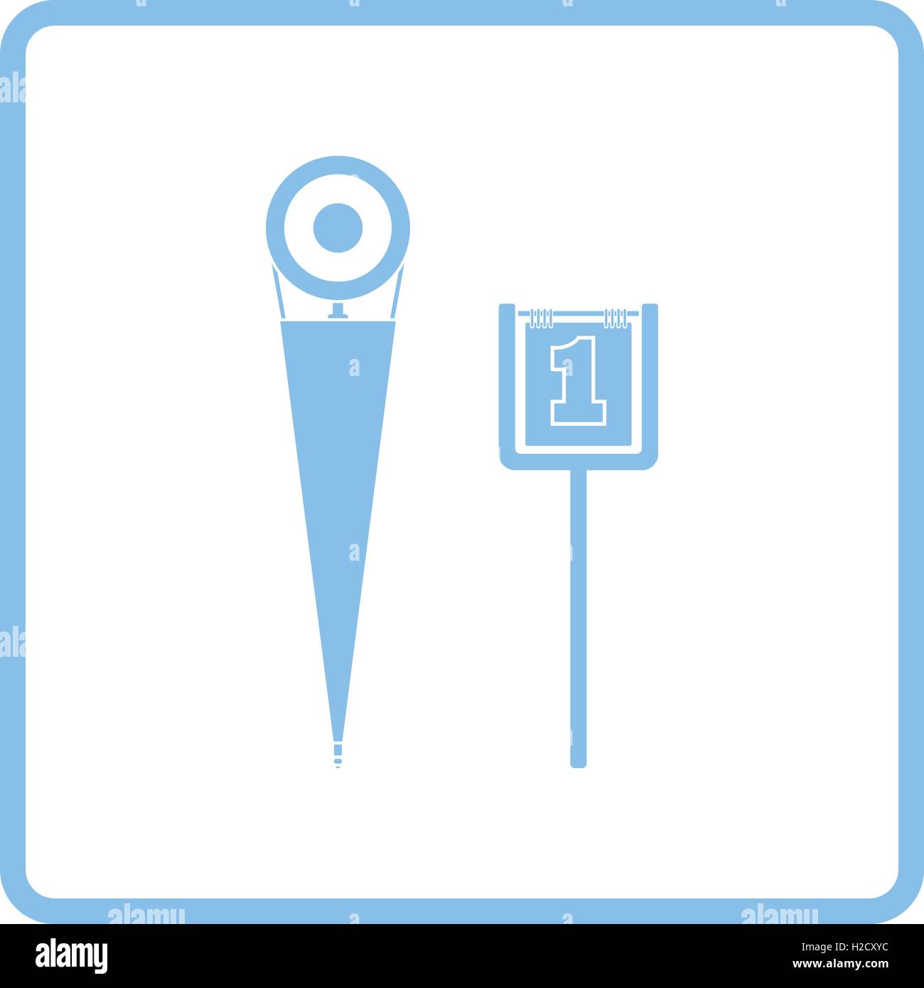 American football sideline markers icon. Blue frame design. Vector ...